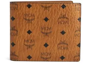 Mcm Bifold Wallet Visetos Small - Cognac