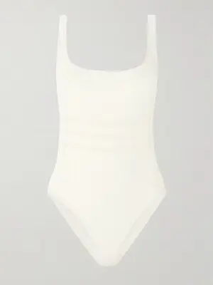 ERES The Vogue Glory Grosgrain-trimmed Jacquard Swimsuit - Neutrals