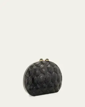 SILVIA FURMANOVICH Turtle Shell Wooden Oval Clutch