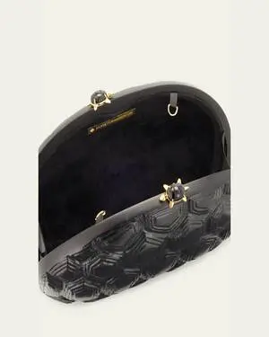 SILVIA FURMANOVICH Turtle Shell Wooden Oval Clutch
