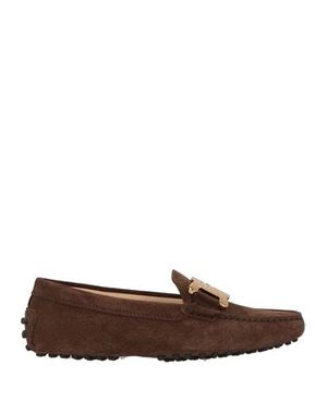 TOD'S Woman Loafers Dark Brown Size 8 Leather Brown