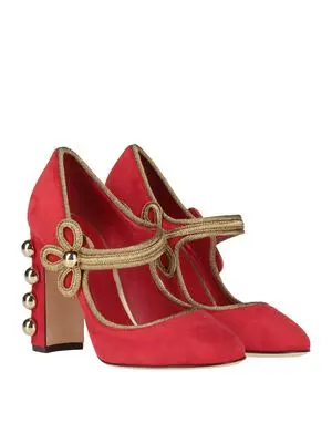 Dolce & Gabbana Mary Jane Pumps In Suede And Metallic