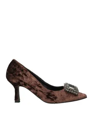 OVYE Velvet Crystal Embellished Pointed Toe Pumps