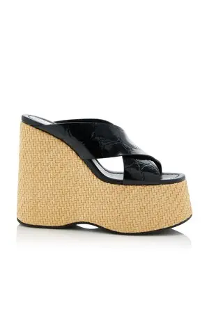 Paris Texas Mara Croc-effect Platform Sandals