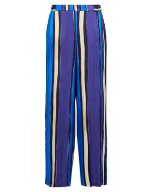 OTTOD'AME Viscose Satin Striped High-waisted Relaxed Fit Pants