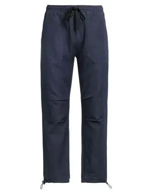 ICE PLAY Cotton Linen Tapered Leg Drawstring Pants - Navy