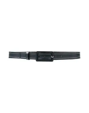 Emporio Armani Coated Belt With Logo Buckle - Navy