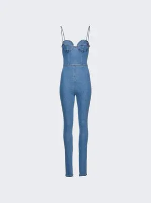 Magda Butrym Denim Bustier Jumpsuit - Blue