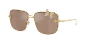 Versace Ve2282 Sunglasses - Clear Mirror Real Rose Gold