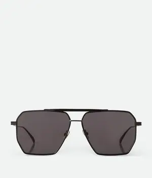 BOTTEGA  VENETA Aviator Sunglasses - Black/grey