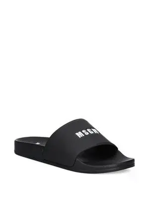 MSGM Debossed-logo Slides - Black