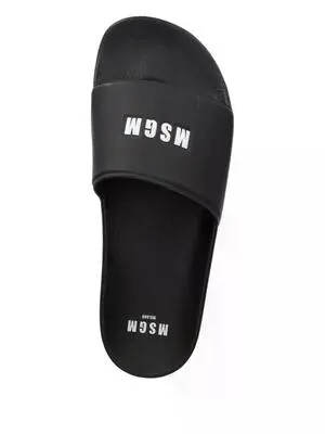 MSGM Debossed-logo Slides - Black