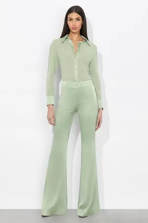 Alice + Olivia Willa 70s Collar Silk Blouse