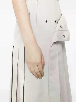Rokh Double-layered Pleated Skirt - Neutrals