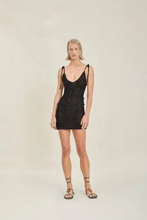 Devon Windsor Knitted Mini Dress - Black