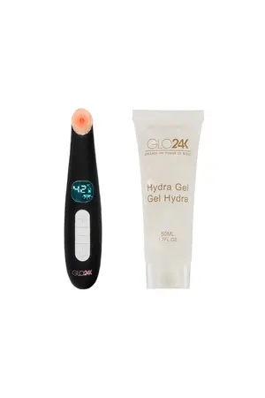 GLO24K Triple Action Eye Care Therapy Wand + Conductive Hydra Gel - Natural
