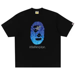 A BATHING APE Line Camo Ape Head Relaxed Fit Tee - Black