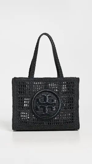 Tory Burch Ella Hand Crocheted Small Tote - Black