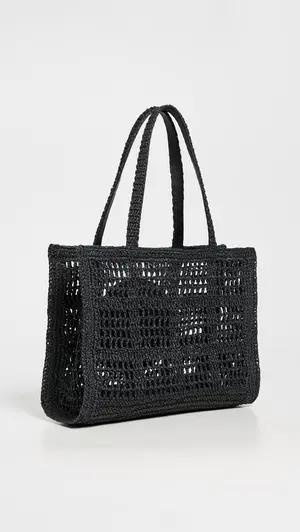 Tory Burch Ella Hand Crocheted Small Tote - Black