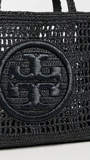 Tory Burch Ella Hand Crocheted Small Tote - Black