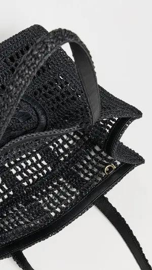 Tory Burch Ella Hand Crocheted Small Tote - Black