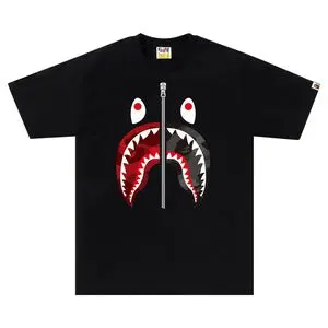 A BATHING APE Color Camo Separate Shark Tee - Black