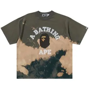 A BATHING APE Tie Dye College Relaxed Fit Tee 'beige - Tan