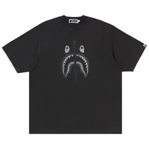 A BATHING APE Garment Dye Shark Relaxed Fit Tee - Black