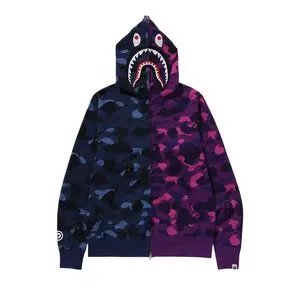 A BATHING APE Color Camo Separate Shark Full Zip Hoodie - Multicolor