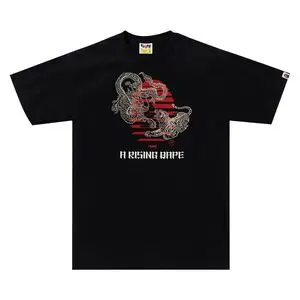 A BATHING APE Tiger And Dragon Ape Head Tee - Black
