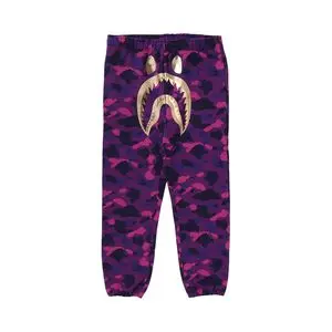 A BATHING APE Color Camo Shark Sweatpants - Purple