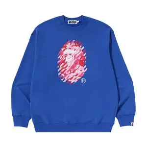 A BATHING APE Abc Camo Ape Head Relaxed Fit Crewneck Sweatshirt