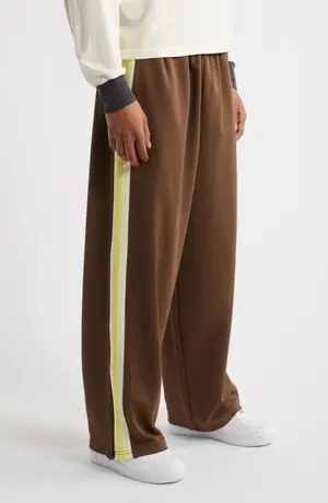 ELWOOD Gym Class Stripe Track Pants - Bulldog Brown