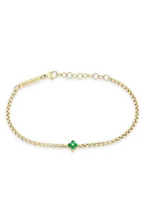 Zoe Chicco Quad Emerald Pendant Bracelet