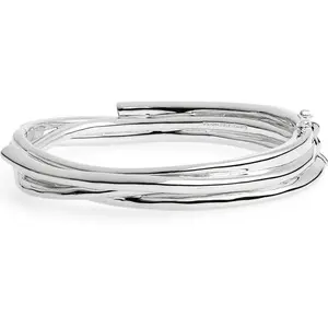 Completedworks Coil Hinged Bangle - Silver Plated