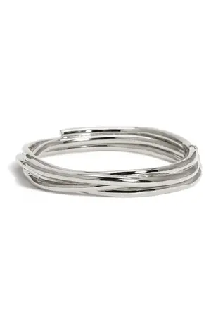 Completedworks Coil Hinged Bangle - Silver Plated