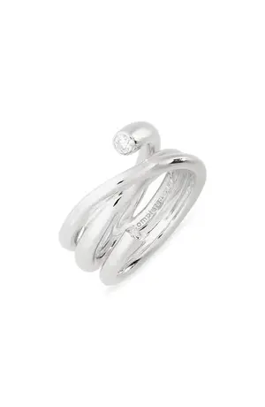 Completedworks Coil Cubic Zirconia Ring - Silver Plated