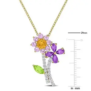 JULIANNA B. Multi-gemstone Flower Necklace