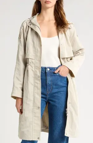 Avec Les Filles Hooded Utility Jacket - Cement