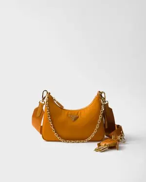 Prada Re-edition 2005 Re-nylon And Saffiano Leather Bag - Amber