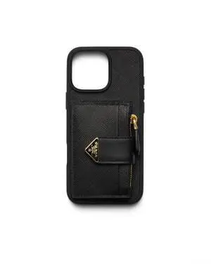 ☆極美品☆PRADA iPhone14 Pro Max用 ケース ブラック Prada Saffiano Leather Cover For Iphone 14 Pro Max - Black