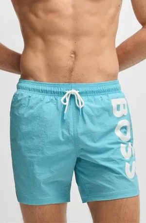 Hugo Boss Octopus Swim Trunks - Lt Past/bu