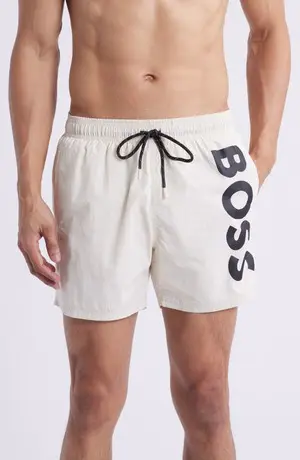Hugo Boss Octopus Swim Trunks - Open White