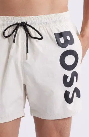 Hugo Boss Octopus Swim Trunks - Open White