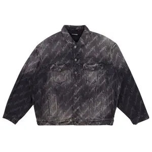Balenciaga All-over Logo Oversized Denim Jacket