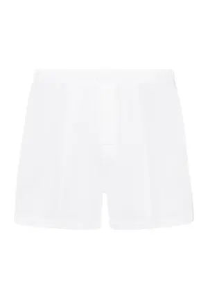 Hanro Cotton Sporty Button Fly Cotton Boxer - White
