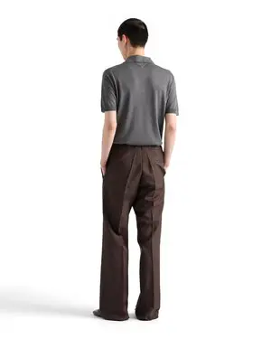 Prada Cashmere And Silk Polo Shirt - Grey