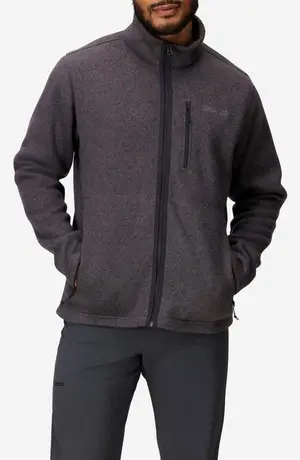 MARMOT Drop Line Heathered Fleece Jacket - Black Heather