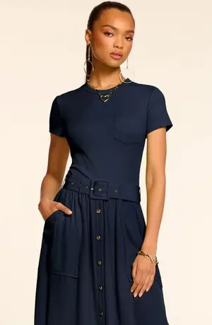 Ramy Brook Sylvie Mixed Media Dress