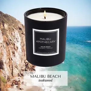 MALIBU APOTHECARY Matte Black Candle - Malibu Beach